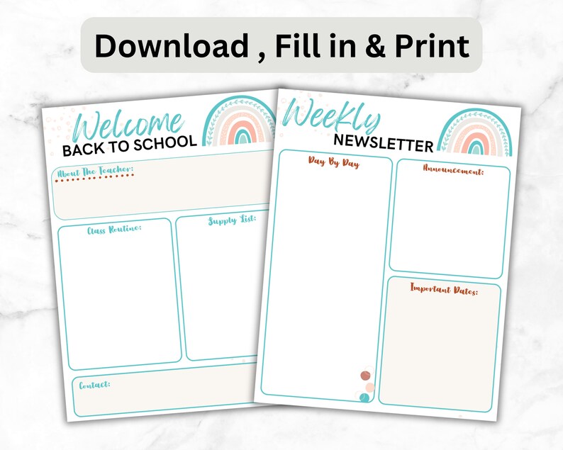 Welcome Back to School Meet the Teacher Weekly Newsletter Teacher ...