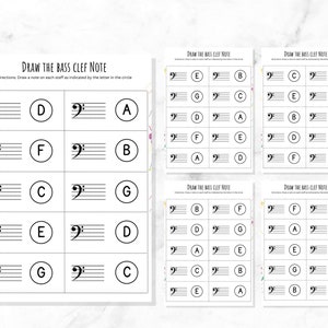 Music Notes Worksheets | Treble G and Bass F Clef Identify Music Note ...