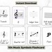 Music Symbols & Notes Flash Cards Treble G Bass F Clef Music Theory ...