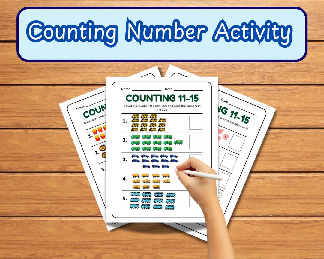 Counting Numbers 11–15 Worksheet for Kids | Printable Counting Objects ...