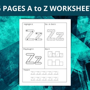 Preschool Alphabet Worksheets: Letter Sounds, Tracing, A-Z (digital ...