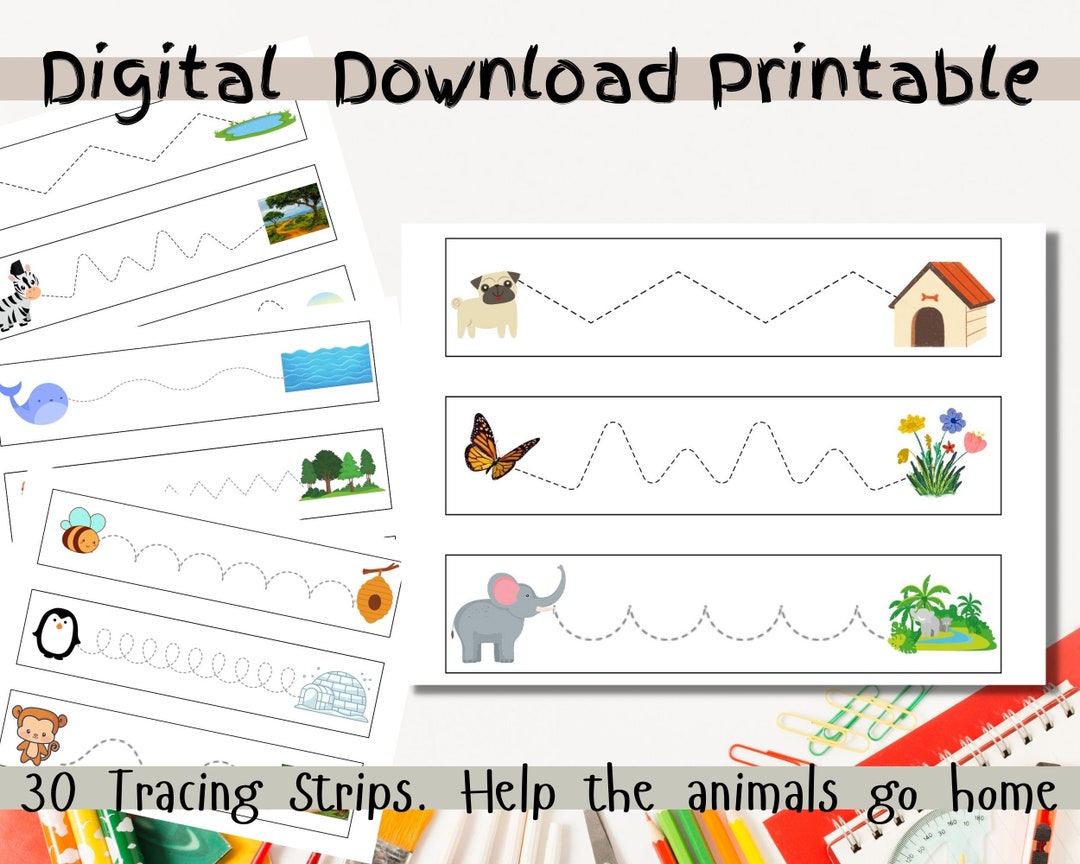 Motor Skill Tracing Lines Pencil Control Worksheet, Line Tracing ...