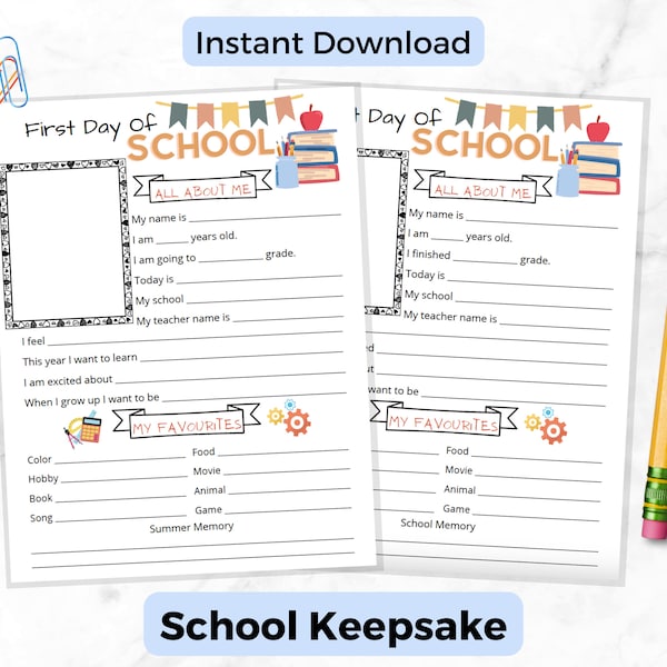 First Day of School Printable - Etsy