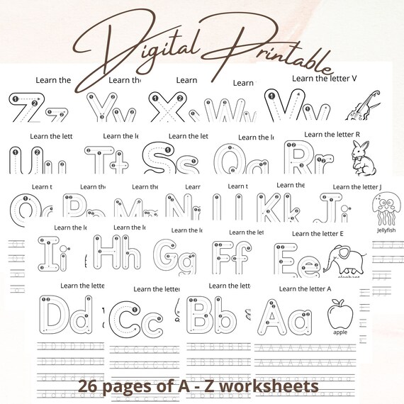 Preschool Alphabet Worksheets Preschool Worksheets Letter - Etsy