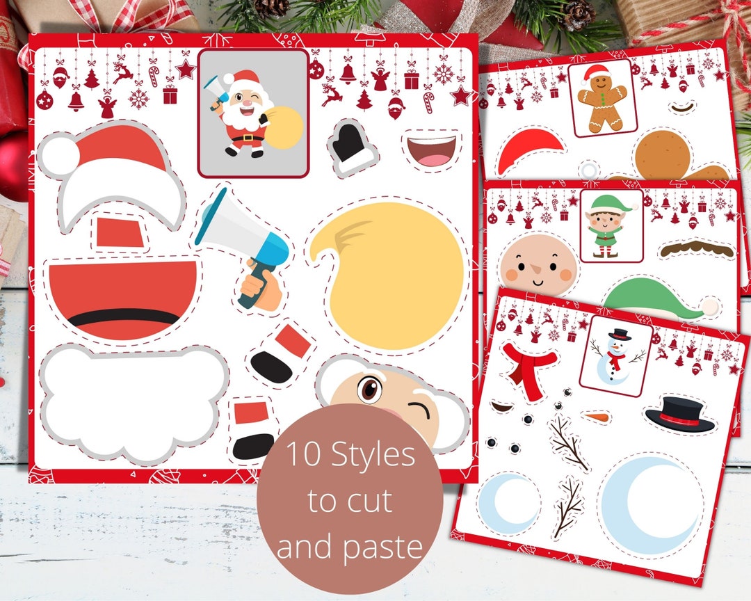 Christmas Cut and Paste Activity Holiday Theme Motor Skill Practice ...