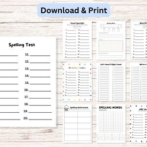10 Spelling Words Practice Printable Worksheets for Elementary ...