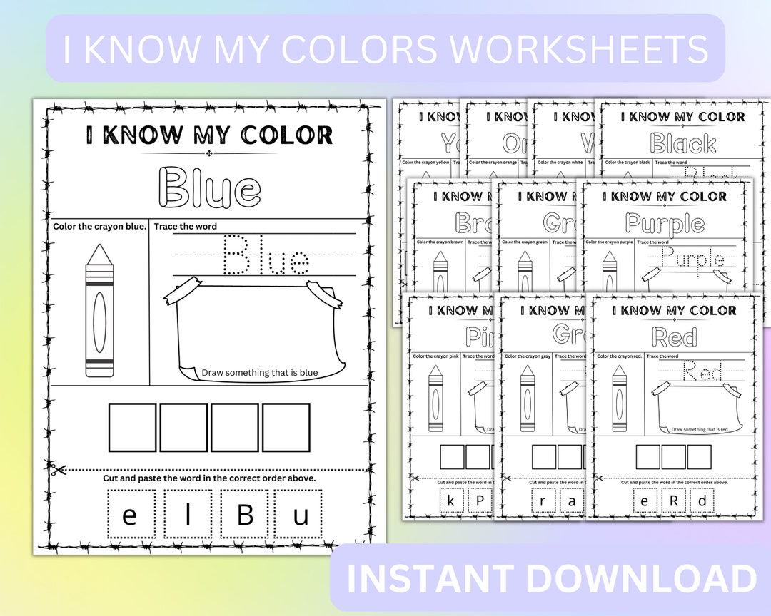 Learning Color Worksheets | Worksheets for Toddler | Homeschool ...