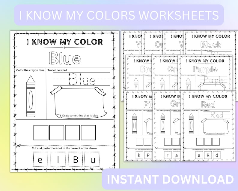 Learning Color Worksheets | Worksheets for Toddler | Homeschool ...