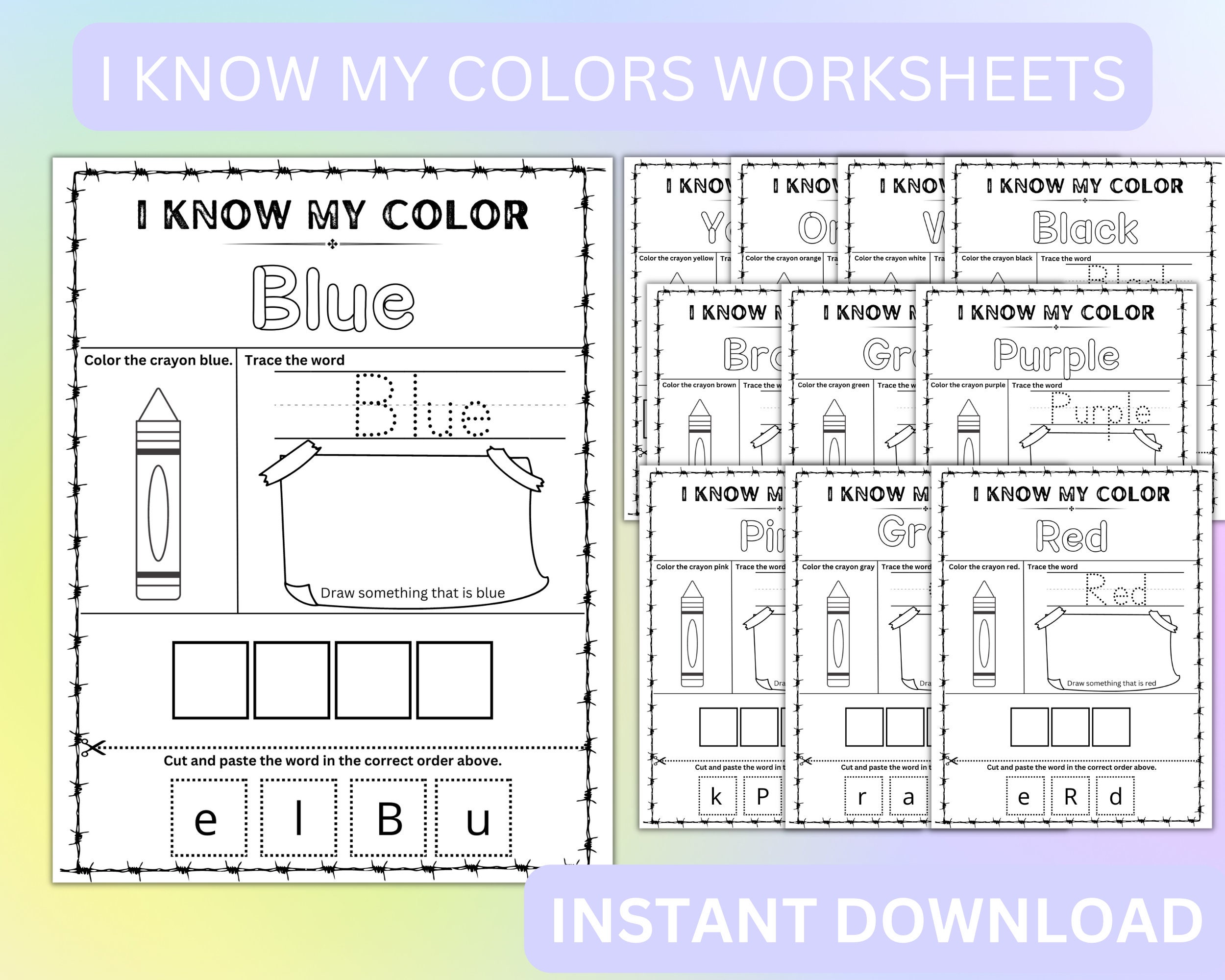 Learning Color Worksheets | Worksheets for Toddler | Homeschool ...