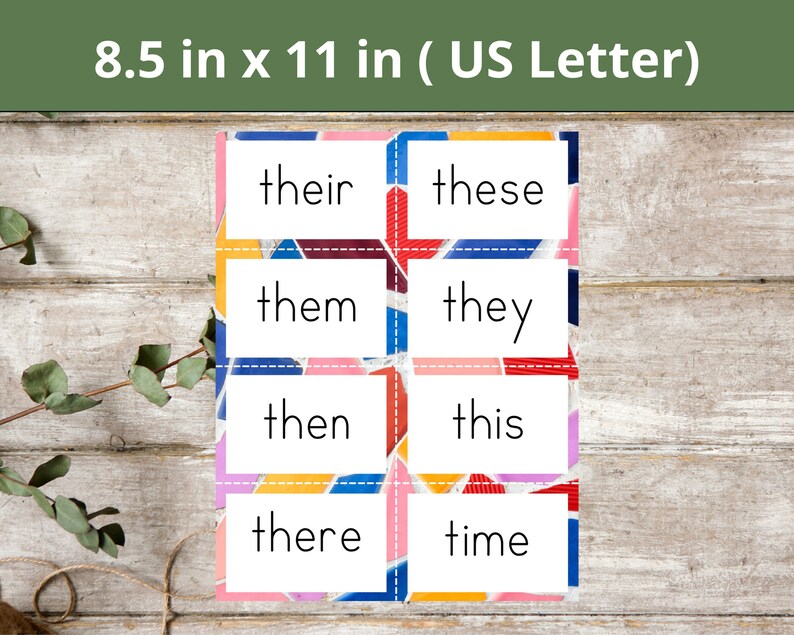 100 Fry's Sight Word Flashcards Digital Download | Kindergarten Sight ...