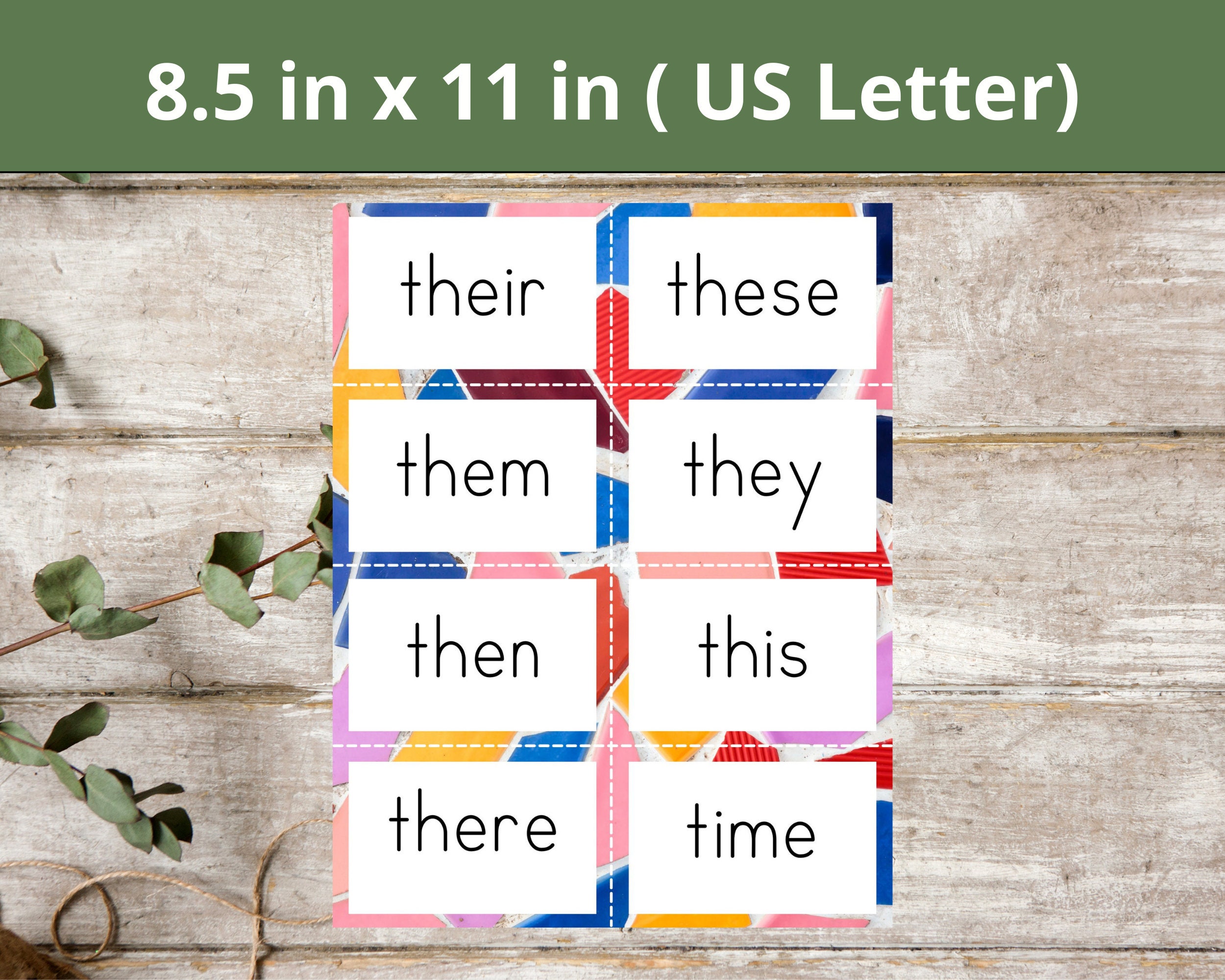 100 Fry's Sight Word Flashcards Digital Download | Kindergarten Sight ...