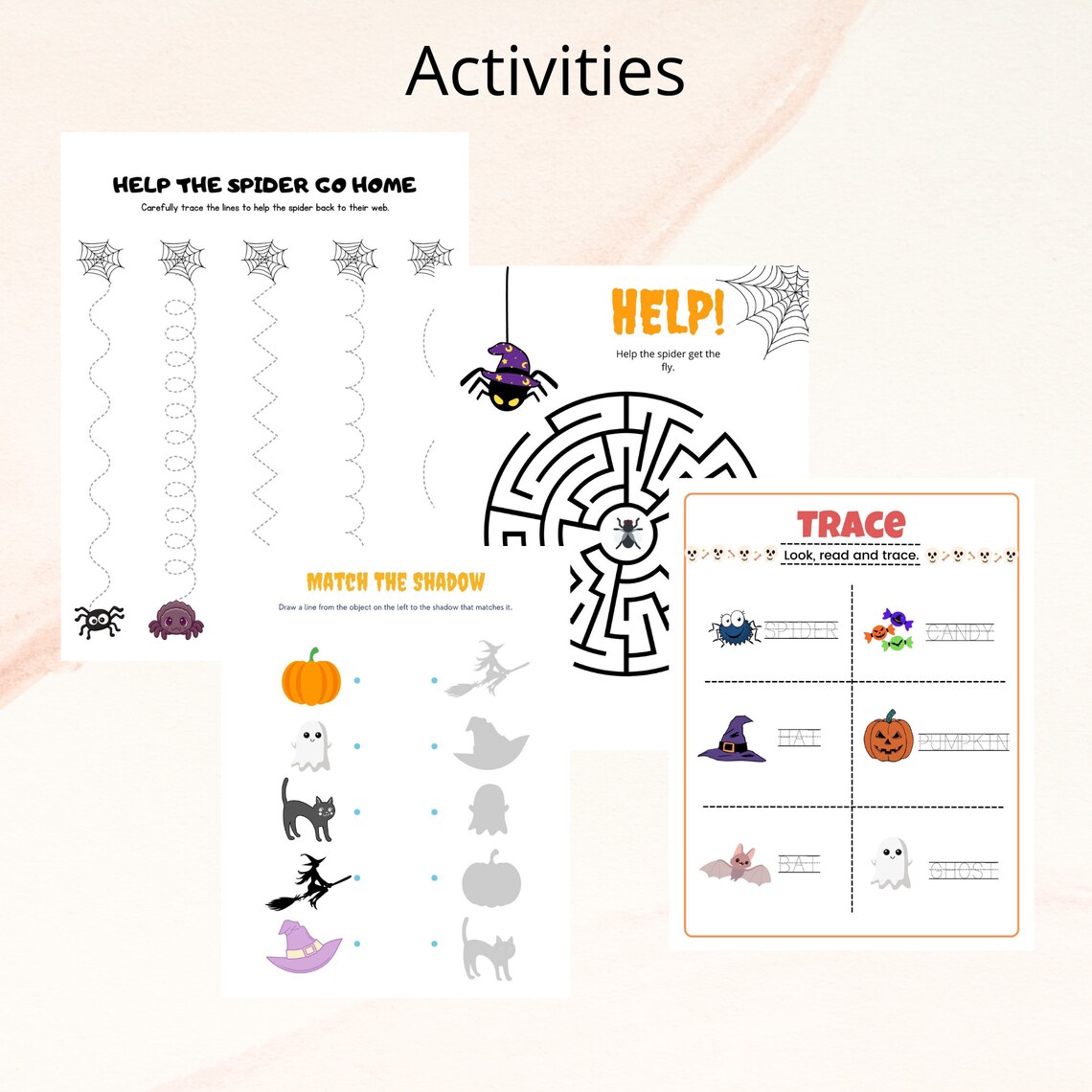 Halloween Activity Bundle, Preschool, Prek Worksheets, Homeschool ...