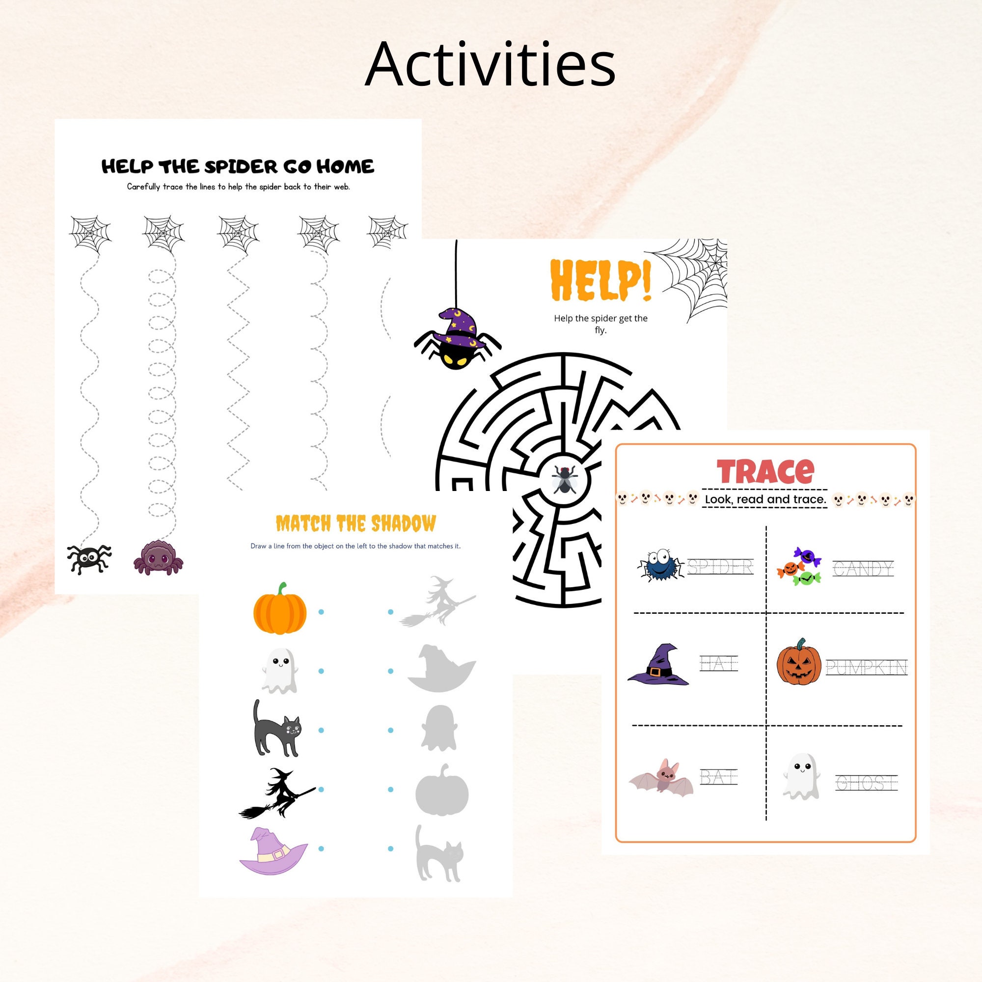 Halloween Activity Bundle, Preschool, Prek Worksheets, Homeschool ...
