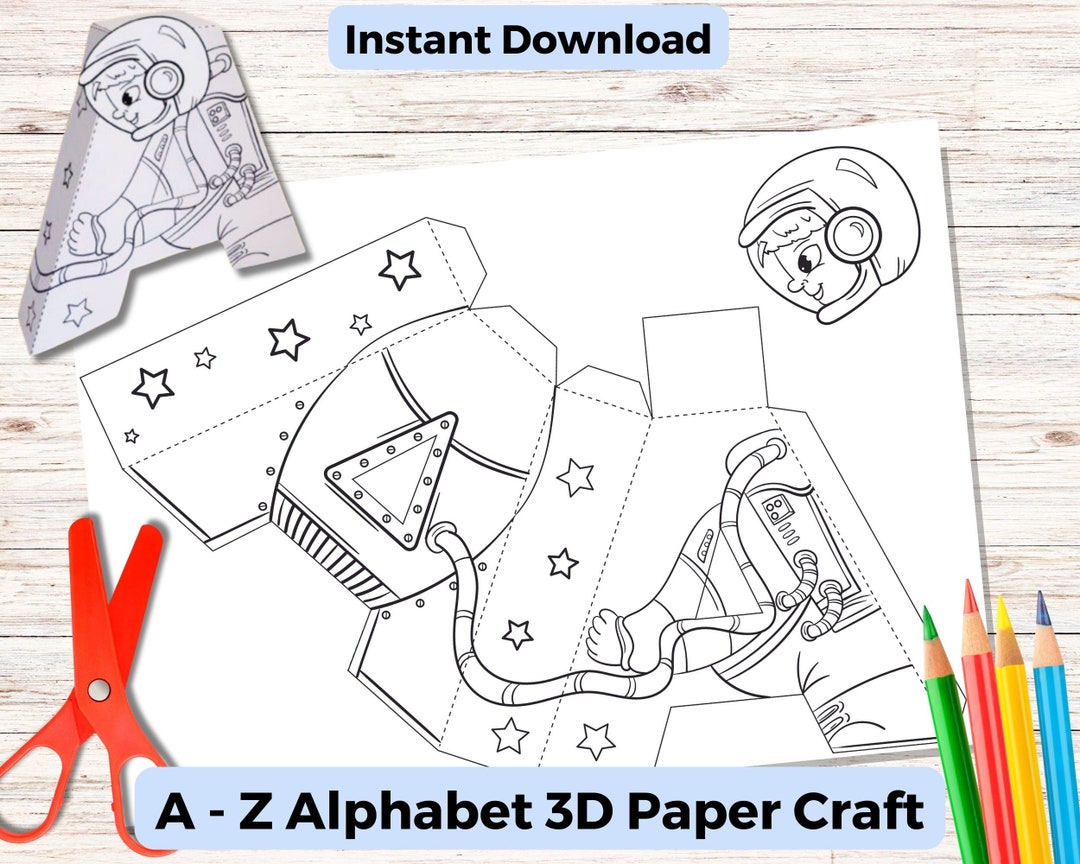 Alphabet ABC 3D Paper Craft for Kid | Toddler Activity Worksheet ...