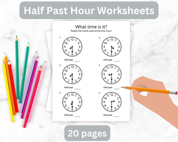 Clock Worksheets Half Past