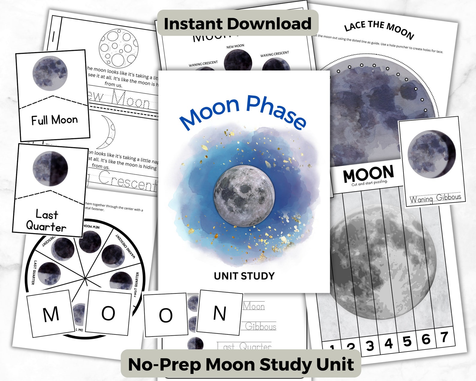 Moon Phase No Prep Study Unit | Moon Phase Science Activity | Outer ...