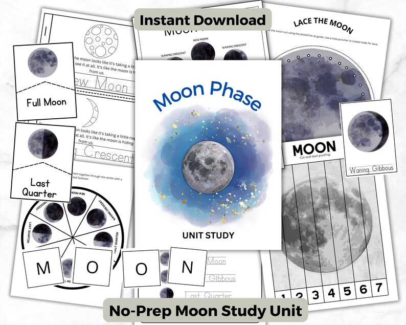 Moon Phase No Prep Study Unit | Moon Phase Science Activity | Outer ...