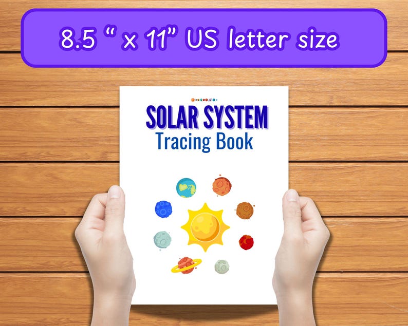 Solar System Tracing Worksheet for Kids | Planet Tracing & Writing ...