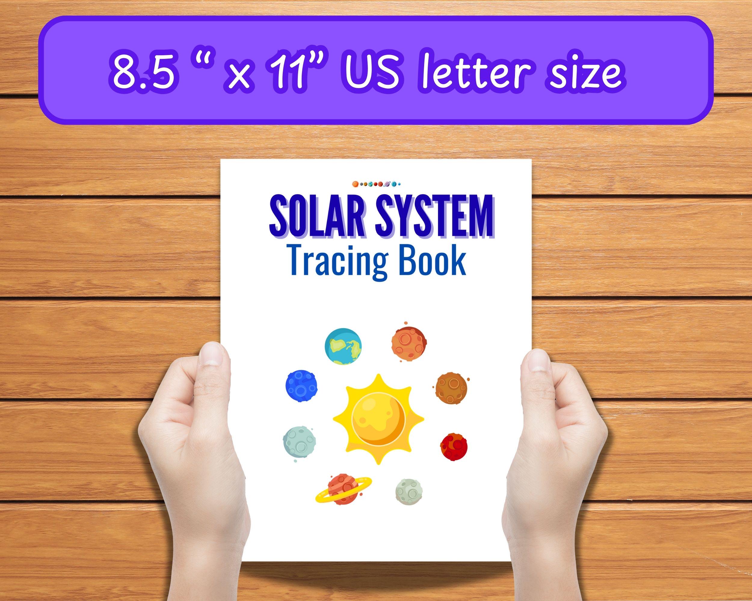 Solar System Tracing Worksheet for Kids | Planet Tracing & Writing ...