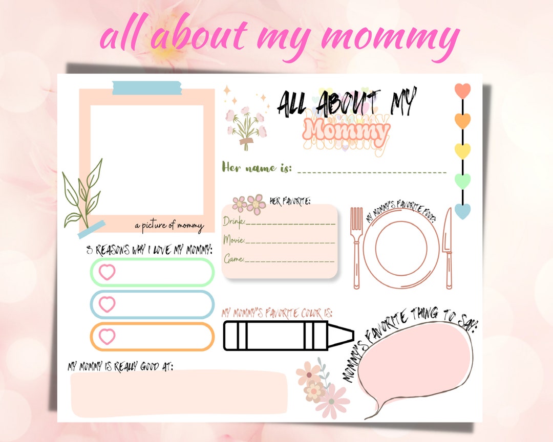 All About My Mommy Printable Mother's Day Craft - Etsy