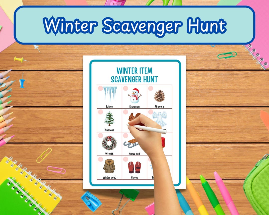 Winter Scavenger Hunt for Kids – Printable Winter Activity |fun Indoor ...
