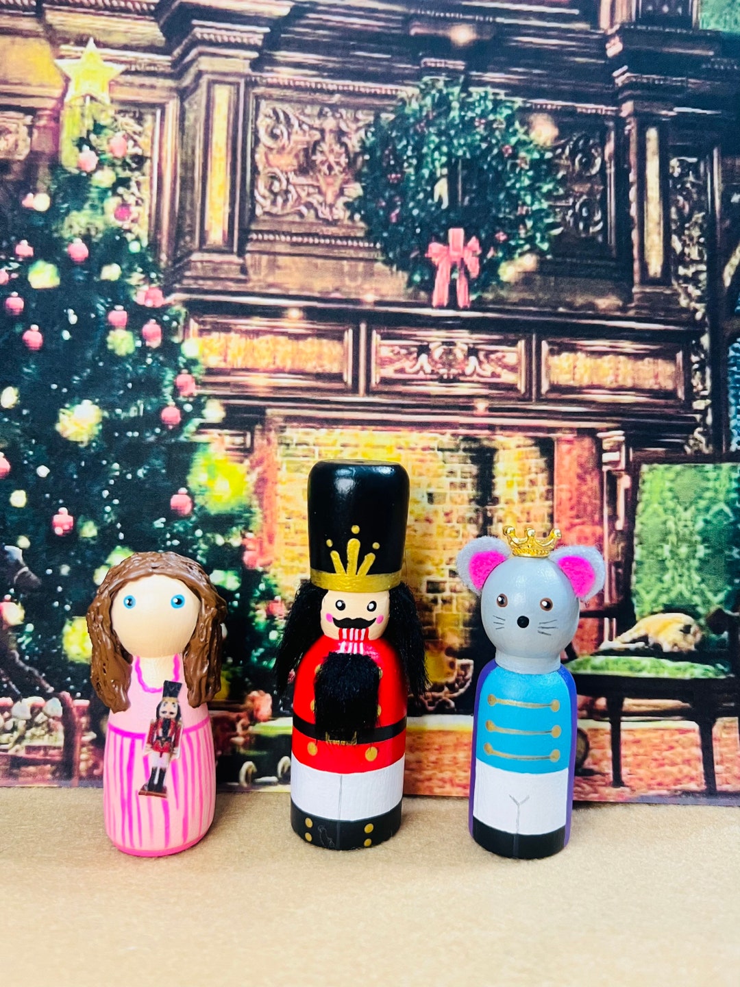 Nutcracker Peg Doll Set - Etsy