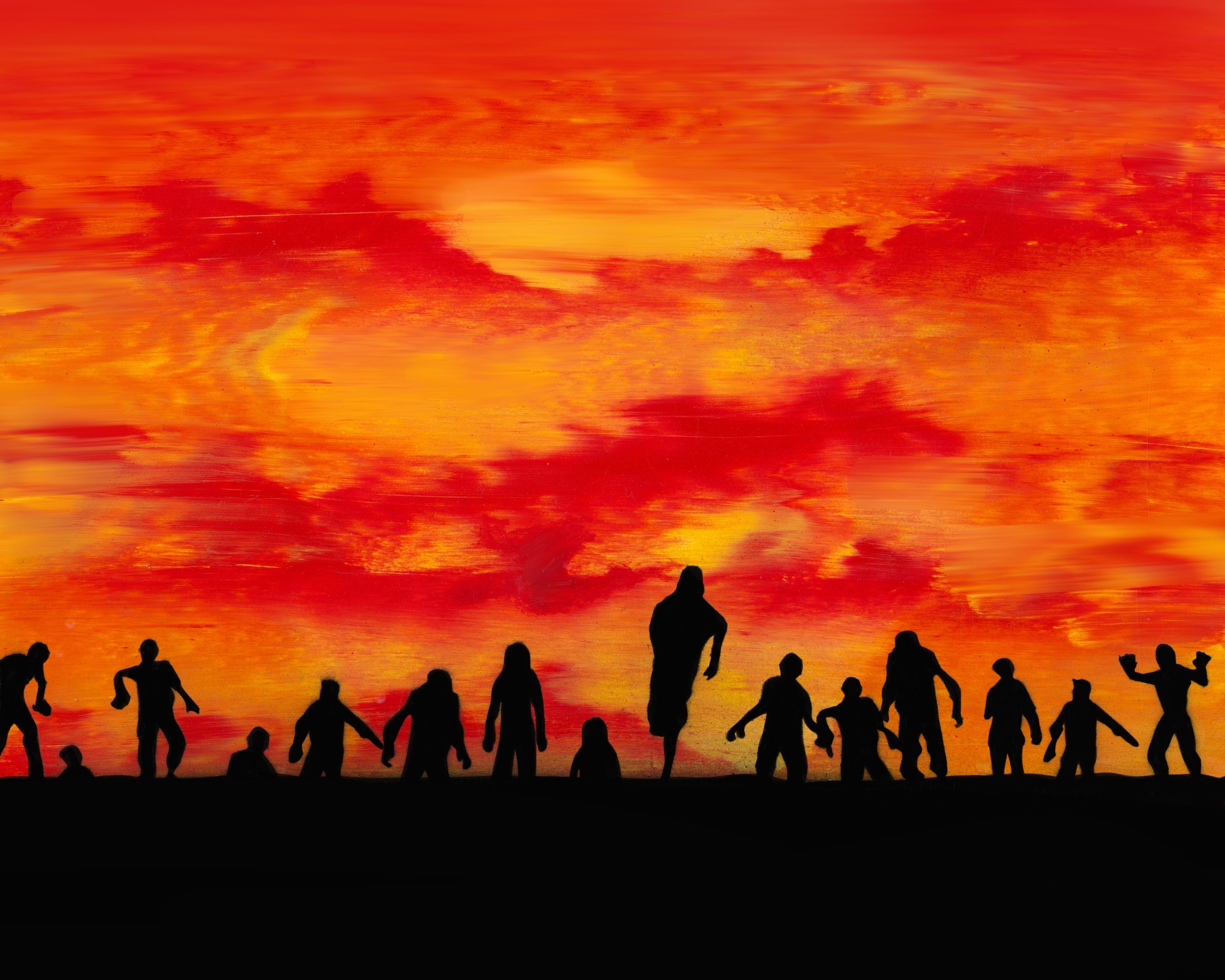 Zombie Sunset Mixed Media Wall Art - Etsy