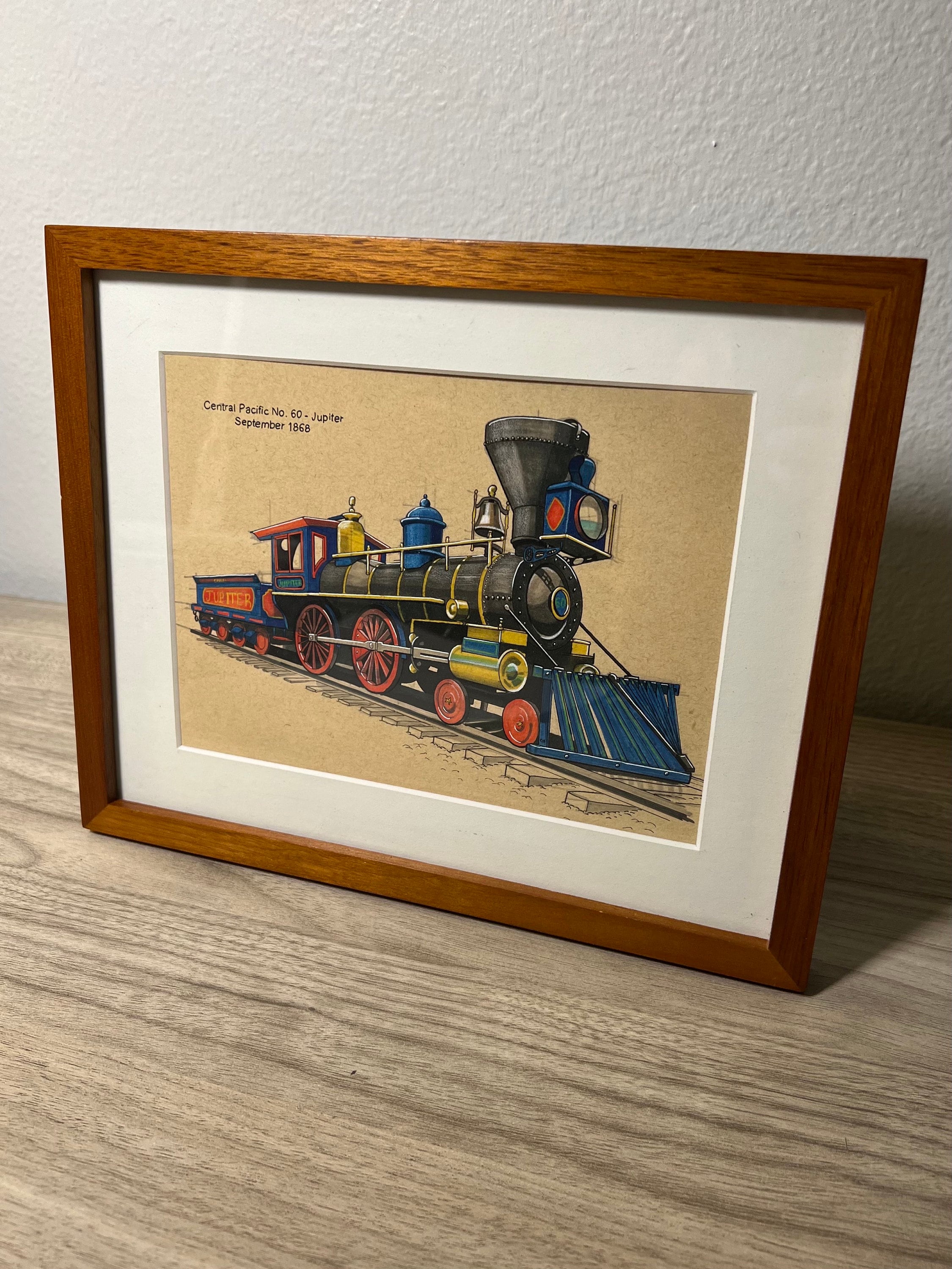 6” X 8” Central Pacific No. 60 “jupiter” Steam Locomotive Print - Hand ...