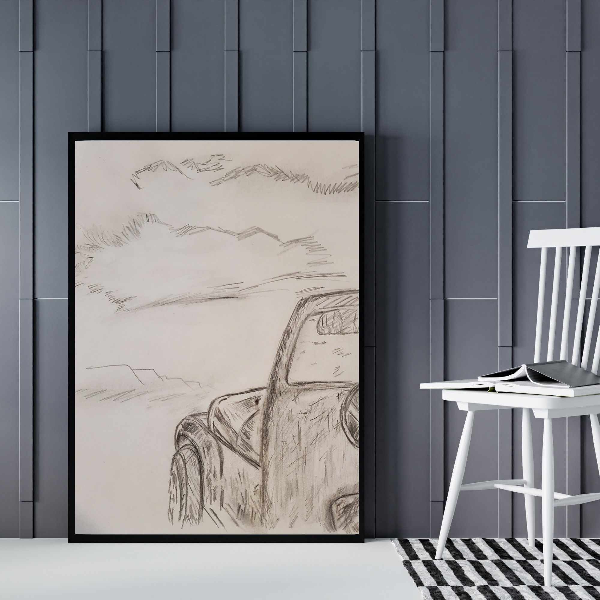 Jeep Photo Printable, Jeep Art, Jeep Sketch, Hand Drawn Jeep Print ...