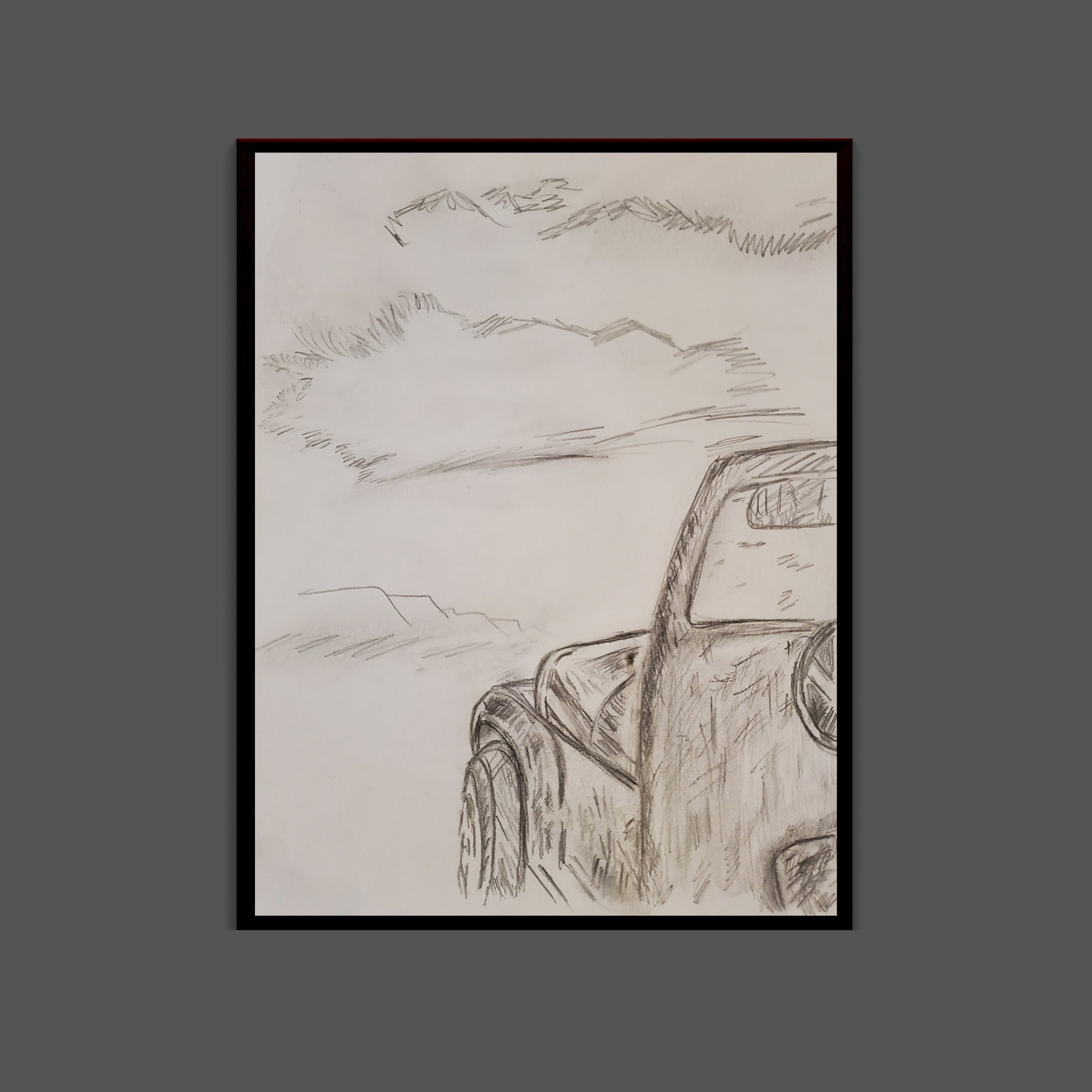 Jeep Photo Printable, Jeep Art, Jeep Sketch, Hand Drawn Jeep Print ...