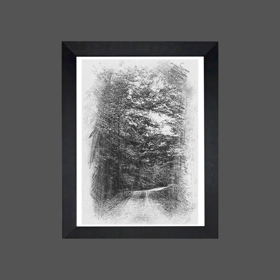Sketch of A Road Hand Pencil Sketch of a Road Photography - Etsy