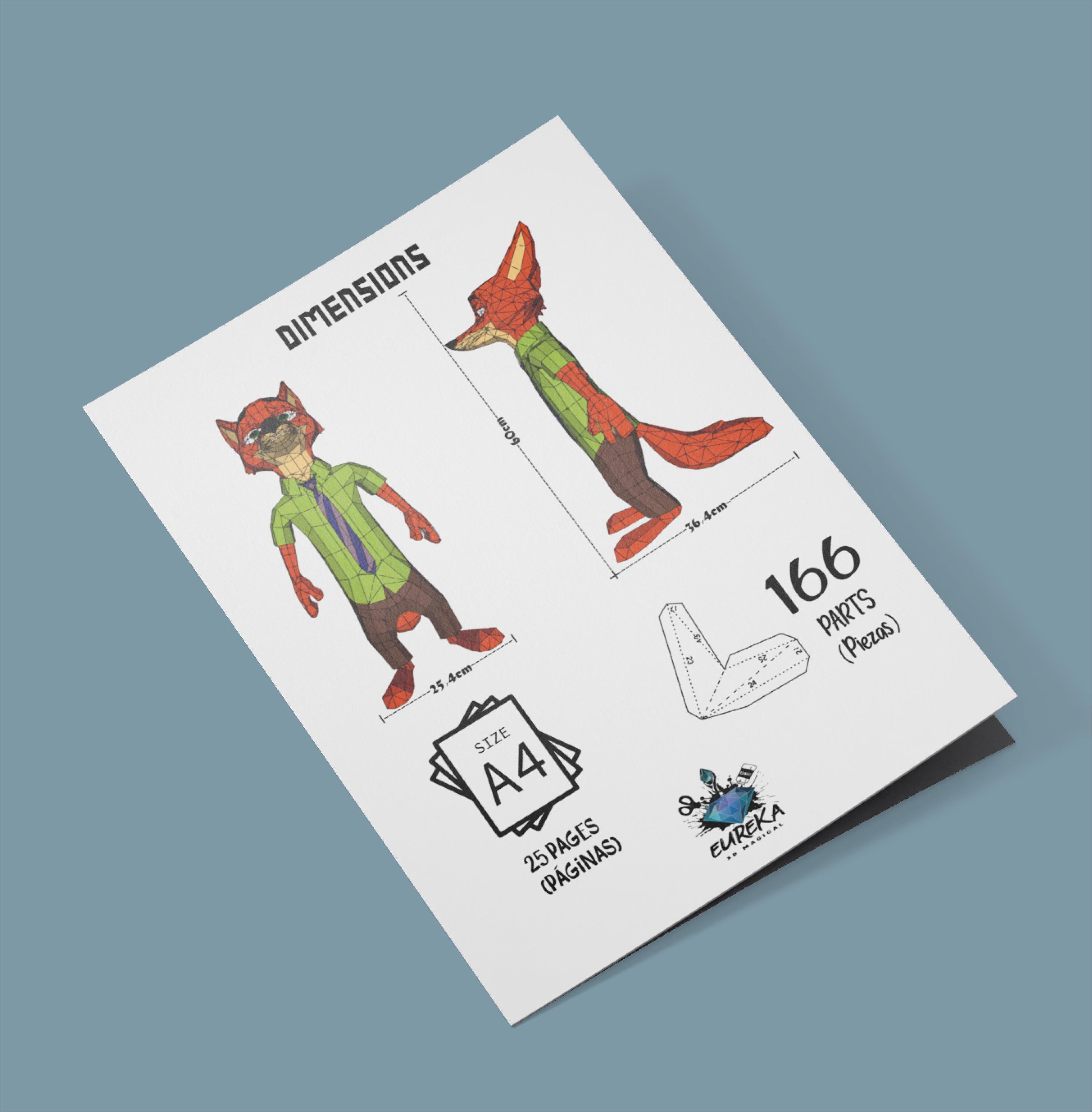 NICK WILDE - PAPERCRAFT Low Poly - Etsy