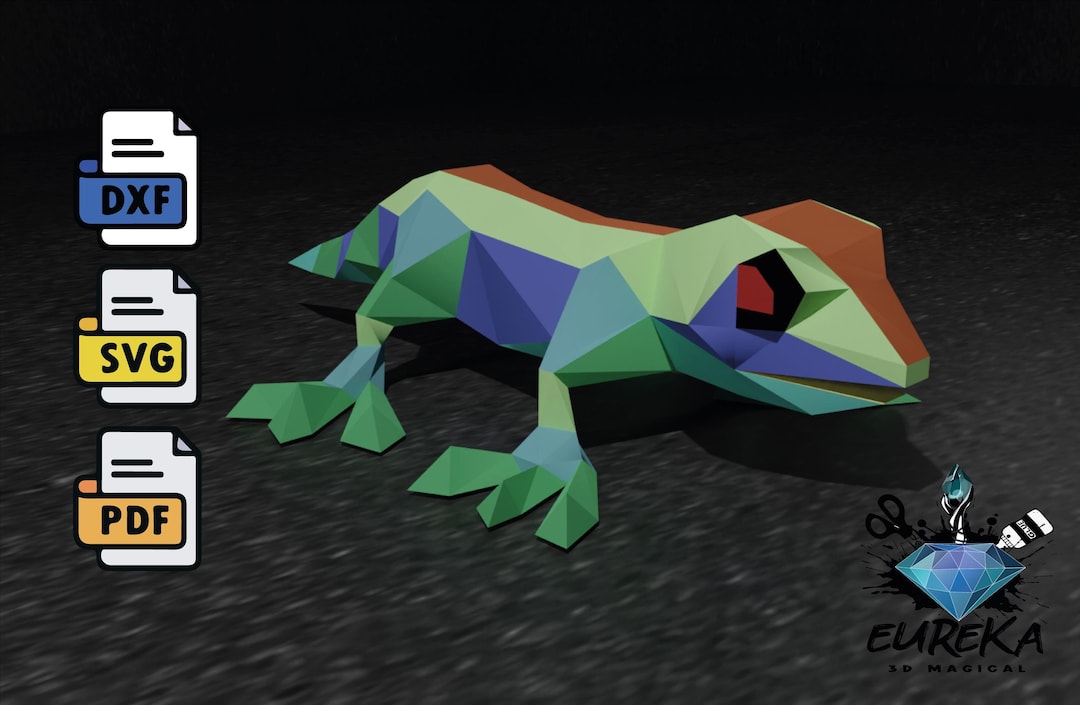 Gecko-papercraft Low Poly - Etsy