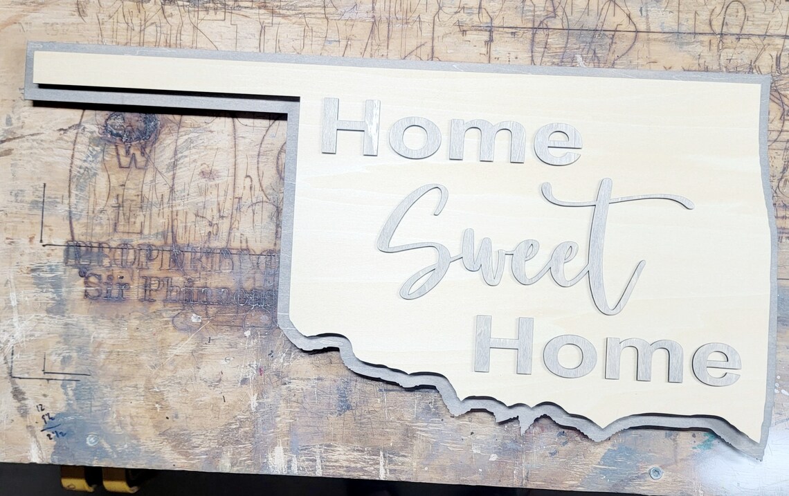 Oklahoma Wall Decor, Oklahoma Home Sweet Home Decor, Home Sweet Home ...