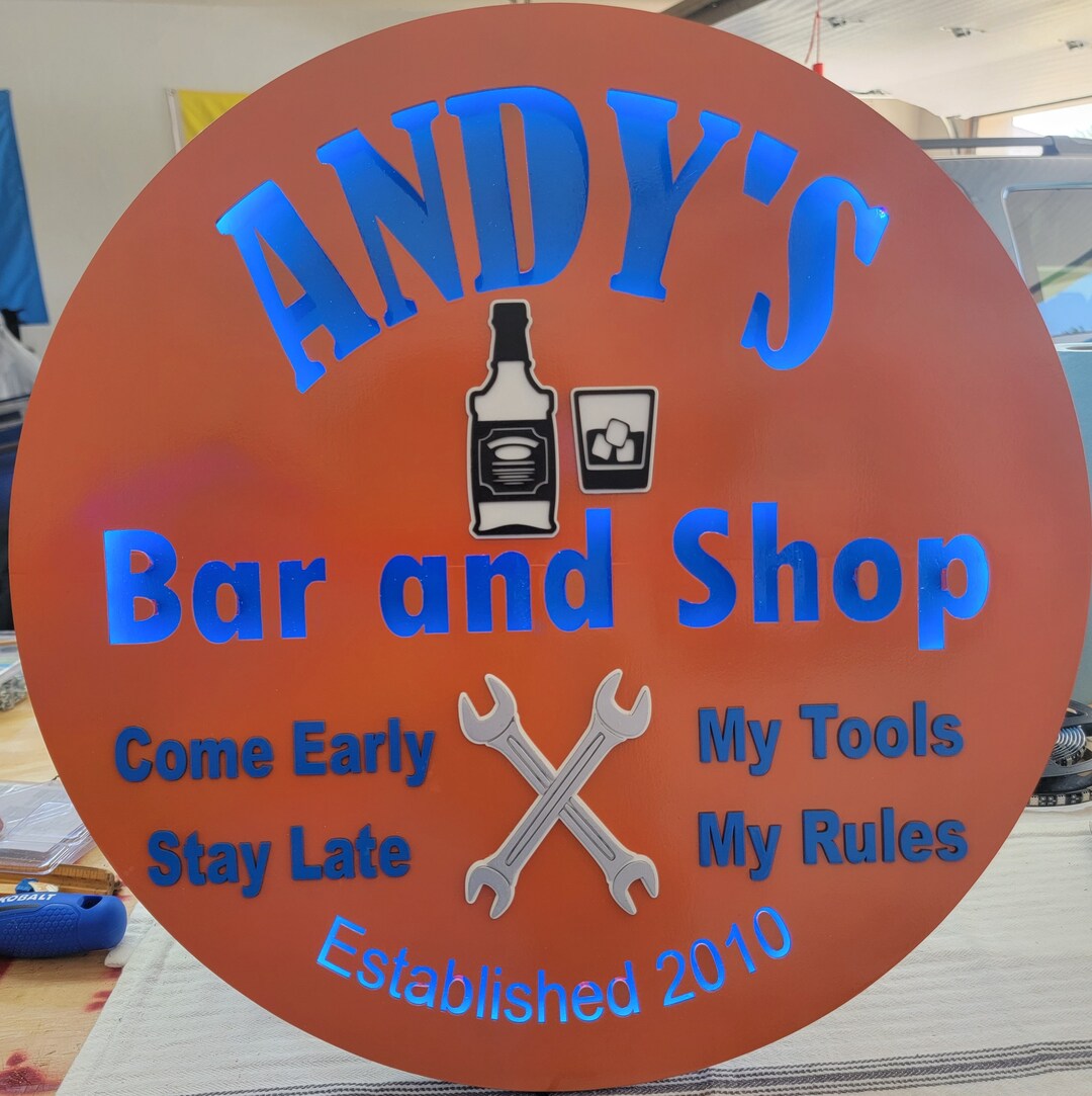 Custom Made LED Signs, Mancave Sign, Dorm Room Decor, Bar Sign, Garage ...