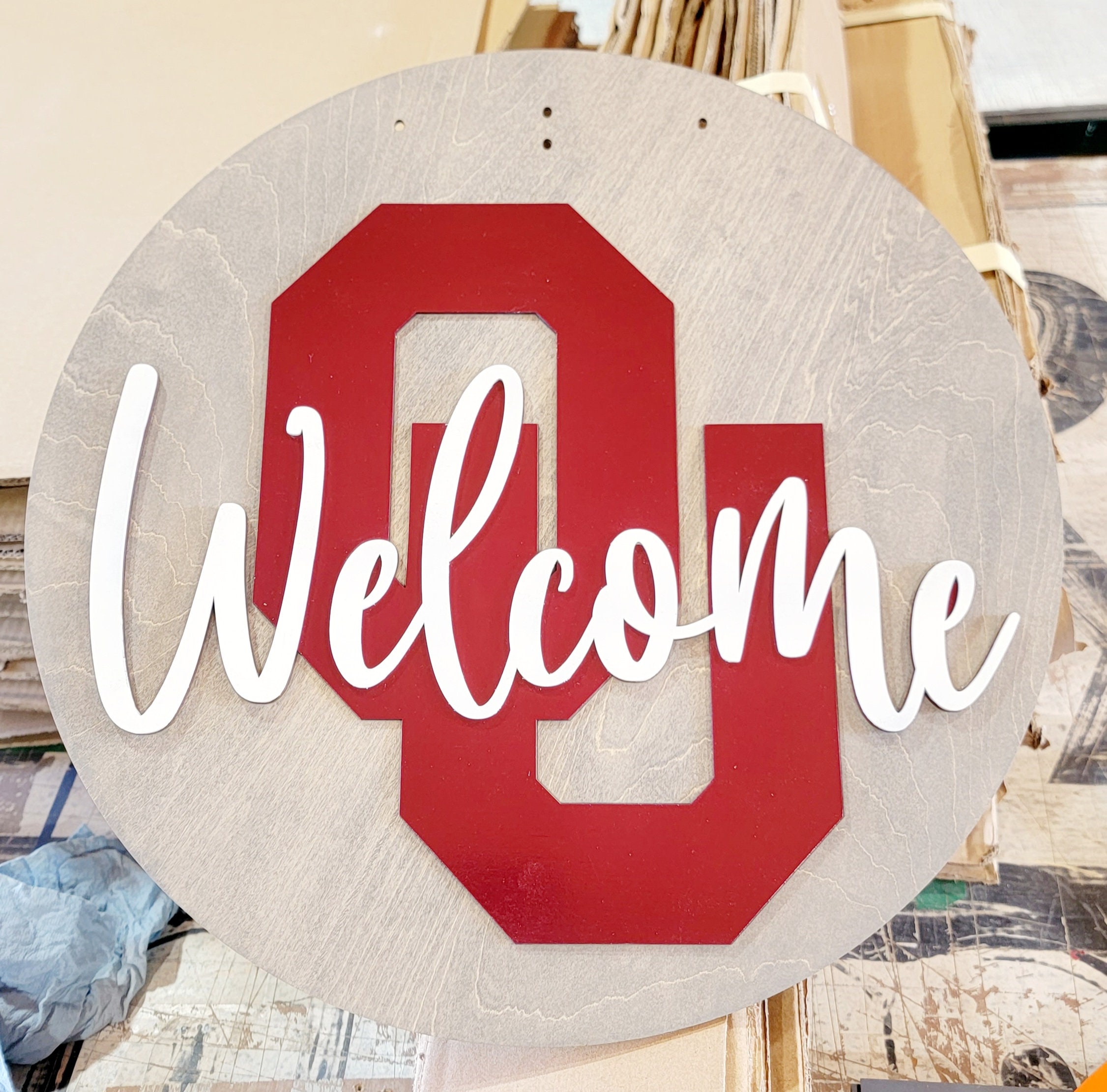 Door Hanger, OU Door Hanger, Door Decor, Welcome Sign, OU Welcome Sign ...