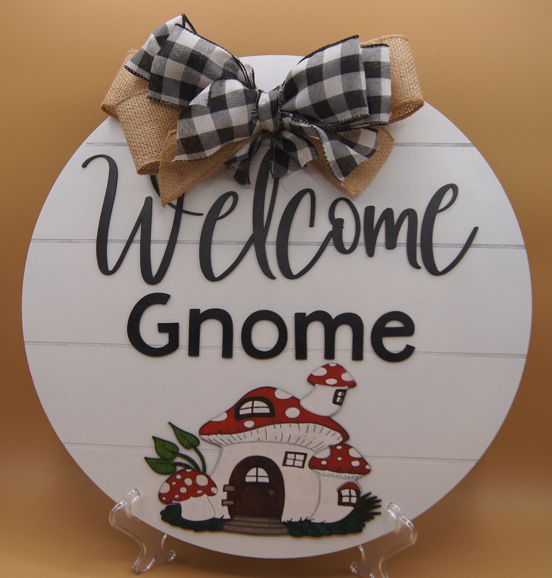 Front Door Decor, Welcome Gnome Sign, Door Decor, Welcome Gnome, Home ...