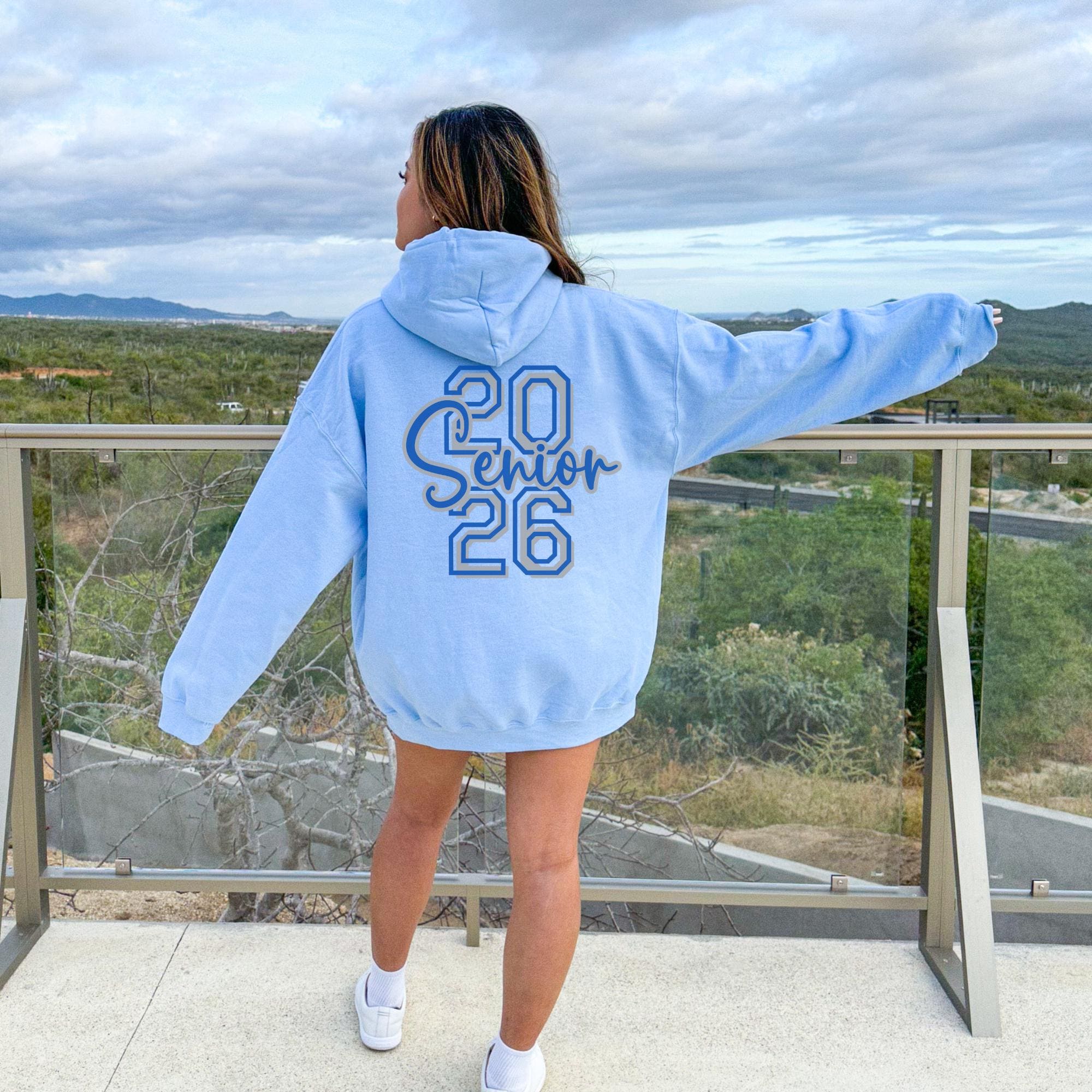 Senior 2026 Hoodie, Custom Name Front, Class of 2026 Hoodie, Senior ...