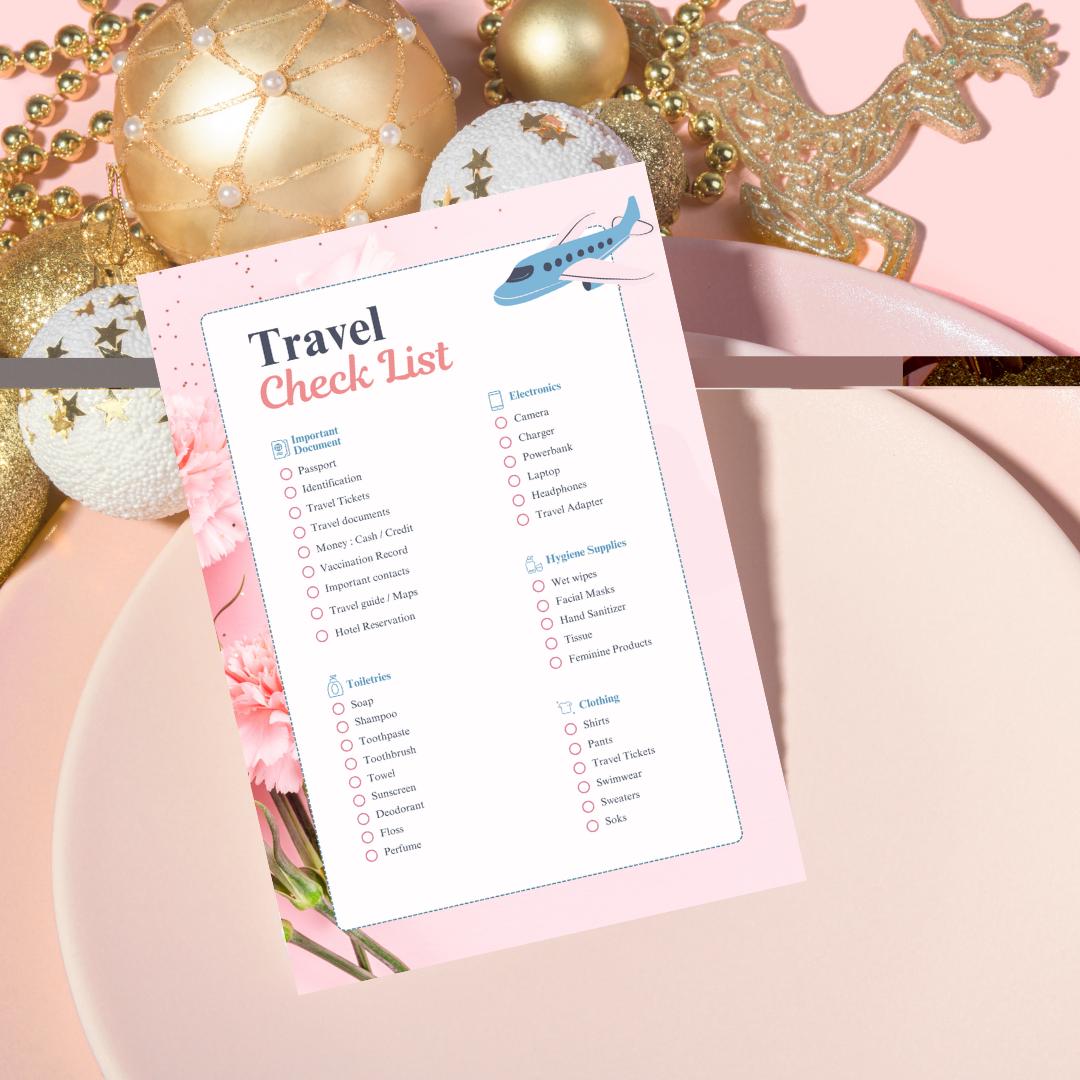 Printable Travel Holiday Checklist Template | Vacation Packing List ...