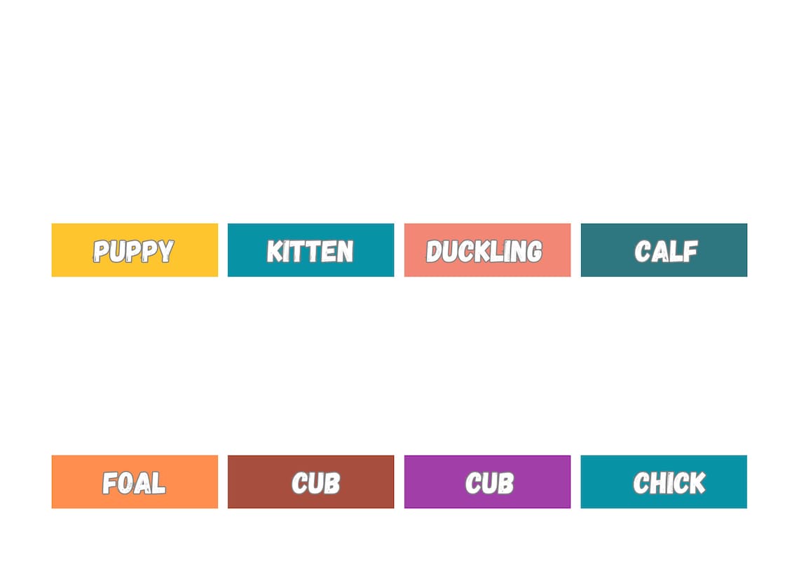 Baby Animals and Their Parents Flash Cards Set of 8 Printable Kids ...