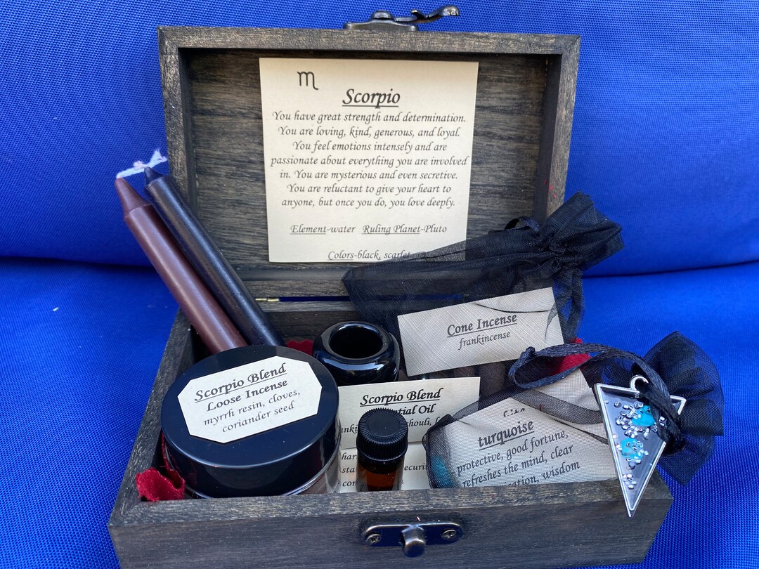 Zodiac Gift Box: Candles, Incense, Crystals & Charm - Etsy