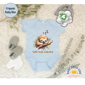 Sloth Mode Activated Baby Bodysuit, Cute Baby Clothes, Kids Sloth Shirt ...