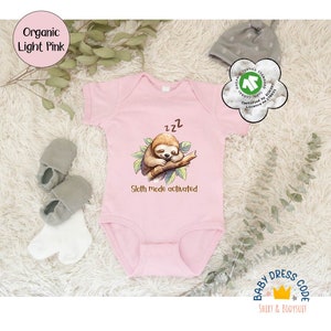 Sloth Mode Activated Baby Bodysuit, Cute Baby Clothes, Kids Sloth Shirt ...