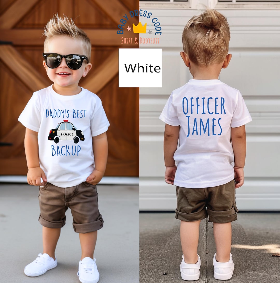 Daddy's Back up Police Car Baby Bodysuit - Custom Name Toddler Shirt - Etsy