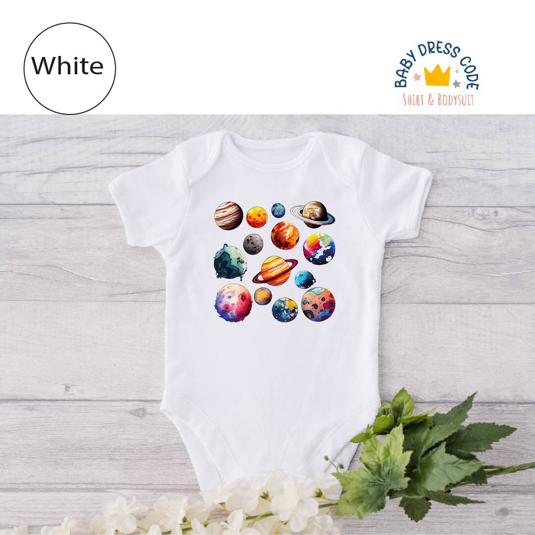 Solar System Baby Bodysuit: Planets Galaxy Design - Etsy