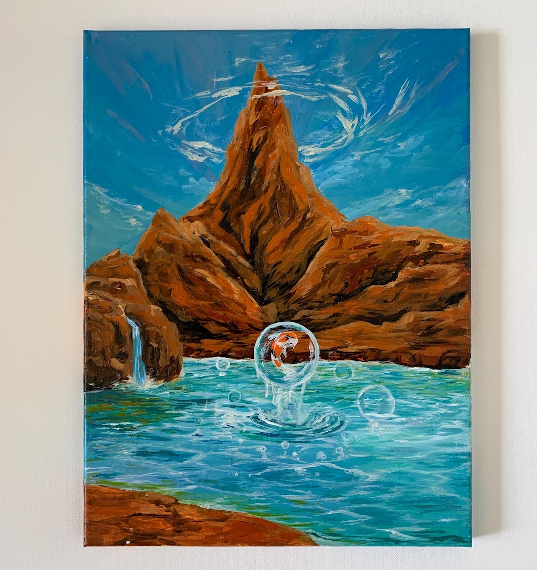 12x16 Magic Koi Pond Painting - Etsy