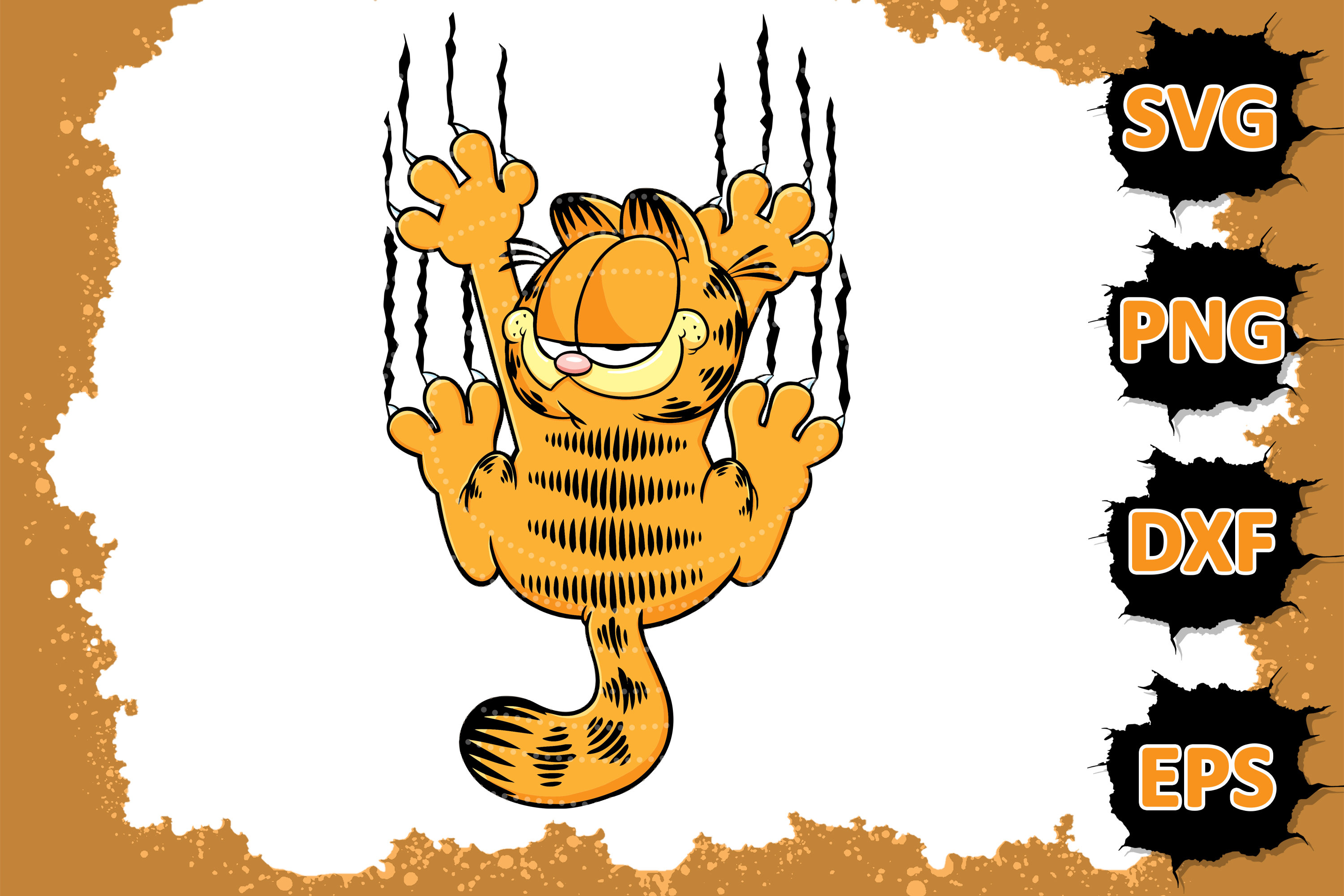 Garfield Svg Cut File Garfield Cartoon Character Svg File - Etsy België