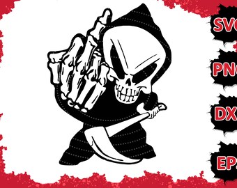 Grim Reaper Middle Finger - Etsy