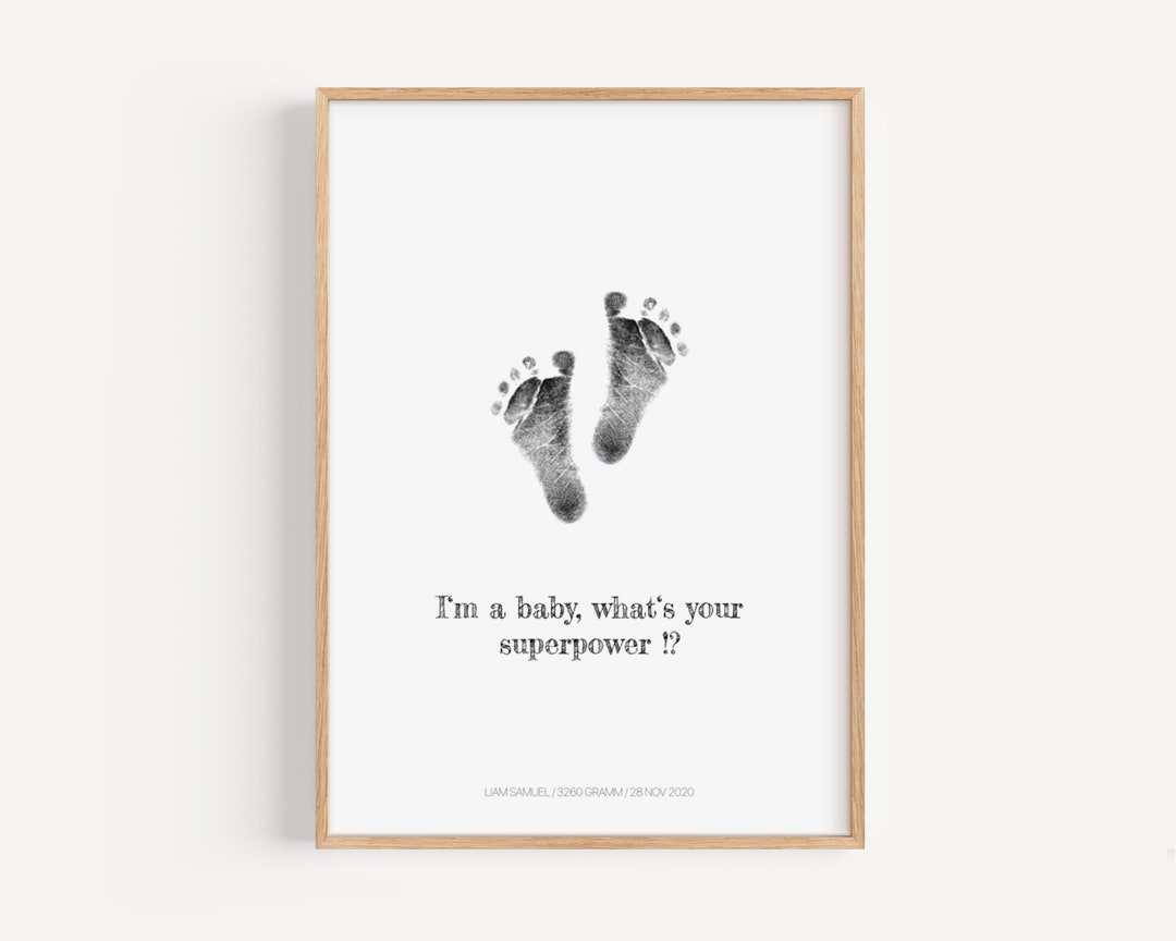 Baby Footprint Handprint Set + Design Poster | Incl. Inkless Stamp Pad ...