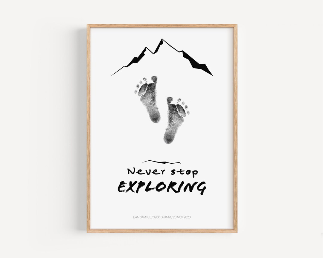 Personalized Baby Footprint Handprint Set as a Keepsake, Nursery Poster ...